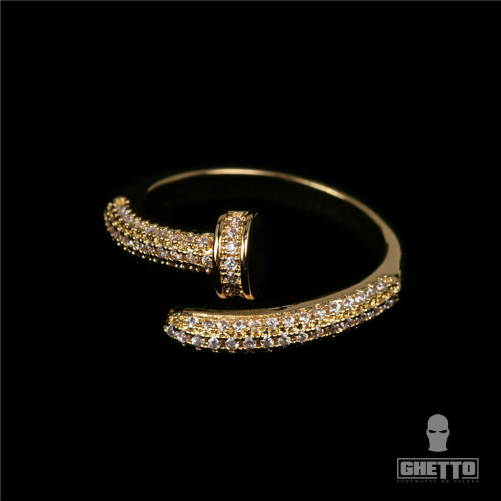 Ghetto Ring Iced Out Full Rhinestone Crystal - GHETTO