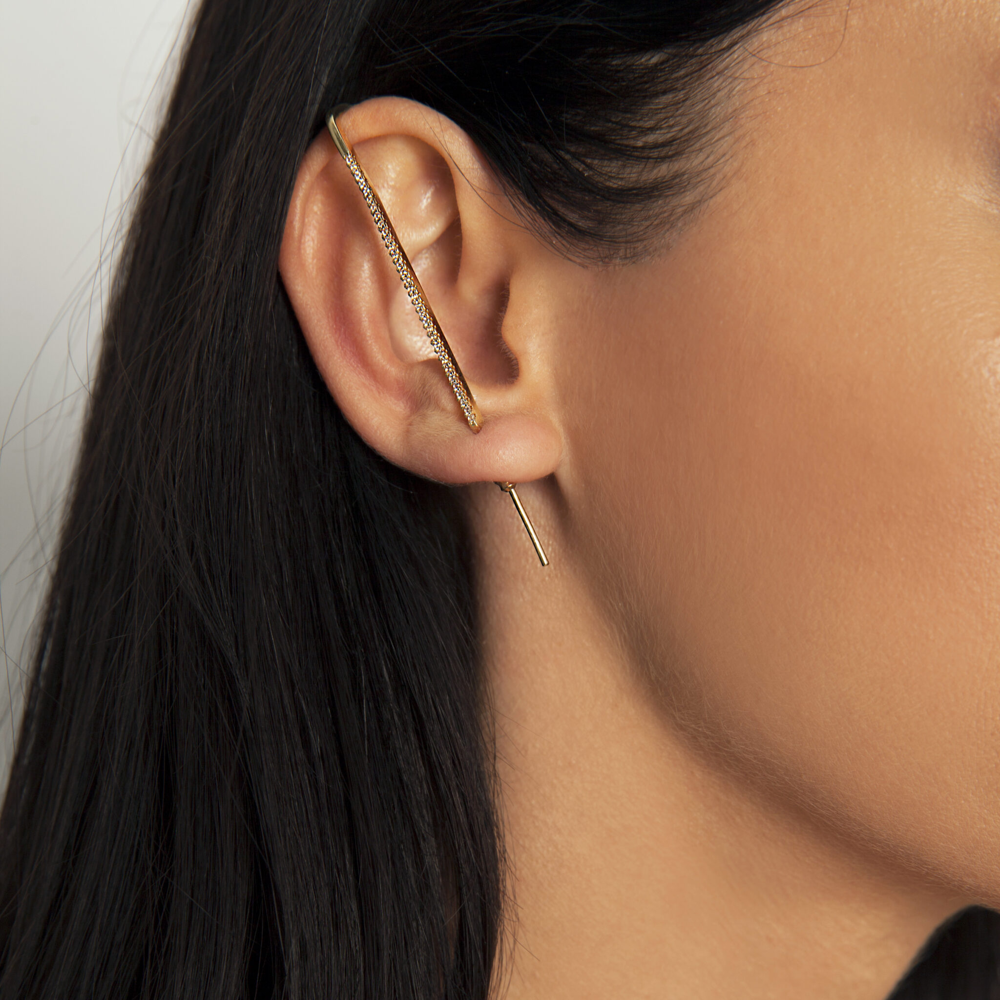 Ghetto Hook Stud Earrings Crystal Wrap 1pcs - GHETTO