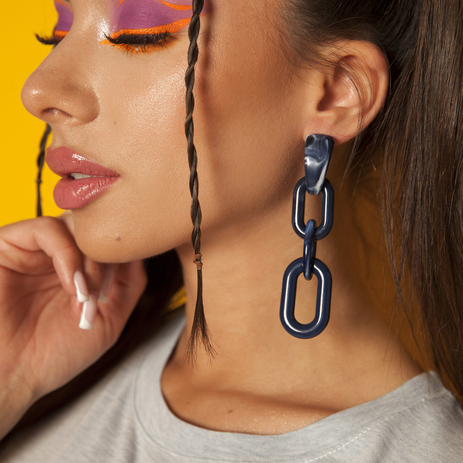 Ghetto Acrylic Lock Jewelry Chain Terms Earrings - GHETTO