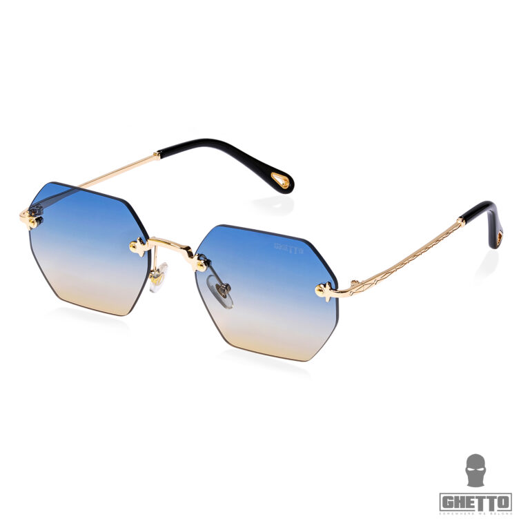 Ghetto Hexagon Sunglasses Gold Frame For Women - GHETTO
